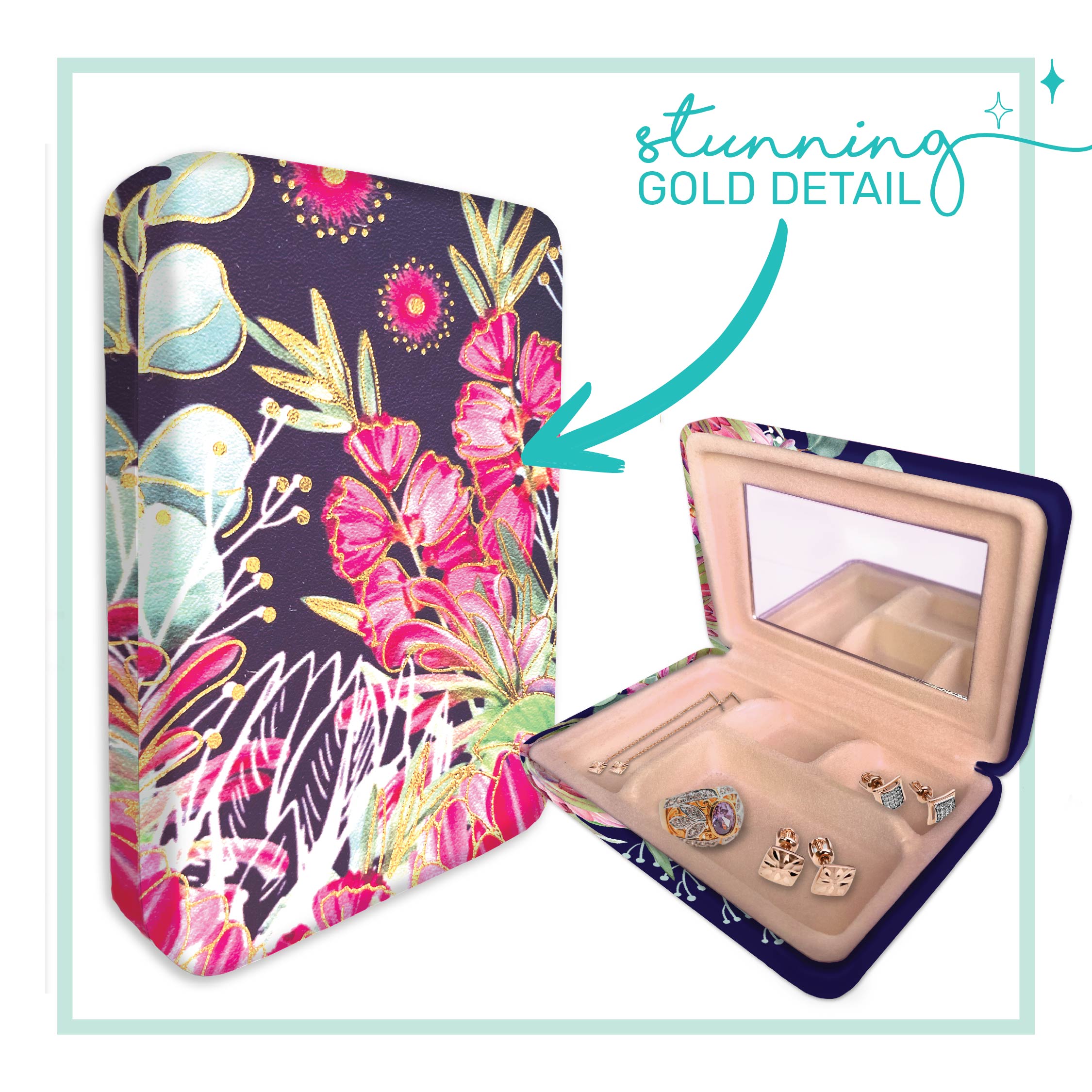 Lisa Pollock - Gold Detail Small Jewellery Case | Cambrelle's