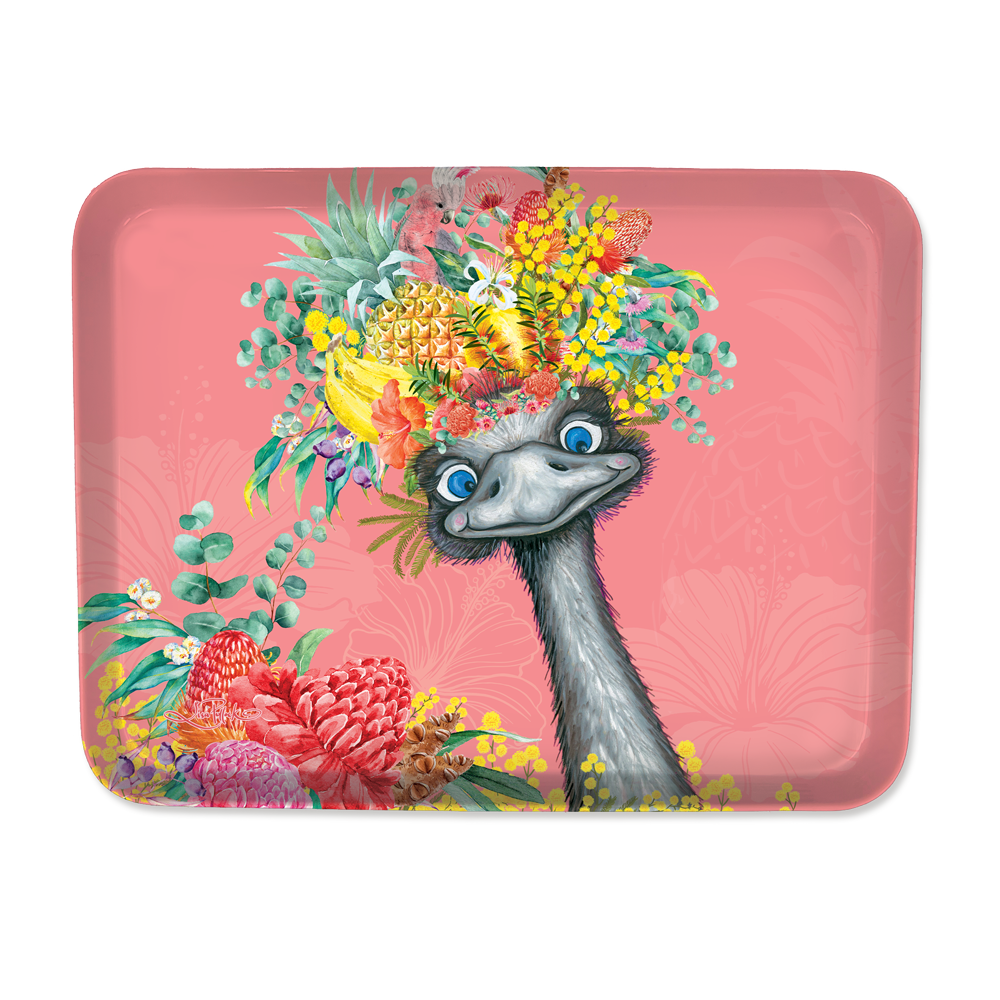 Lisa Pollock Small Melamine Tray - Emu-sing | Cambrelle's